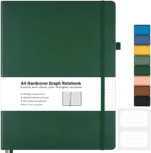 Amazon.com : Graph Paper Notebook, Hardcover Notebook 8.5 x 11, Grid Notebook Journal for Women ...