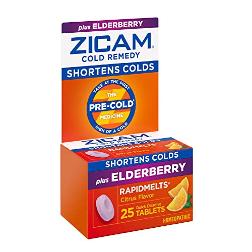 Zicam Cold Remedy Zinc RapidMelts, Elderberry Citrus Flavor ...