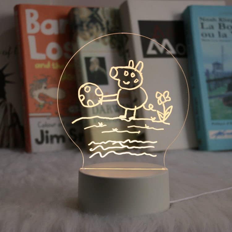 Inditradition 3D Acrylic Creative Message Board with LED Light Base ...