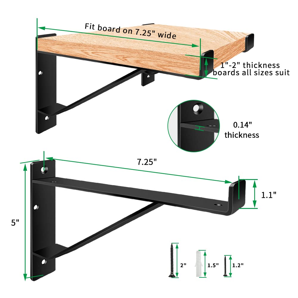 Snapklik.com : Heavy Duty Shelf Brackets 8 Inch, Industrial Wall Brackets