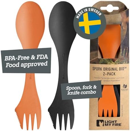 Amazon.com: Tapirus 4 Orange Spork to Go Set - Durable and BPA Free ...