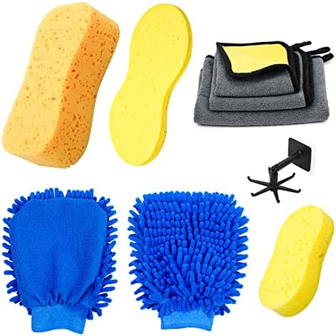 Car Cleaning Kit 9Pcs, jumbo Car Sponge Super Absorbent Car Wash ...
