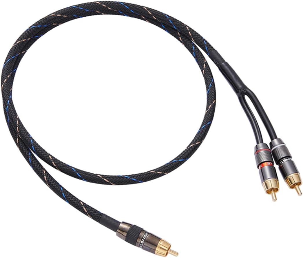 Amazon.com: KUYIOHIFI Dual Shielded (OD 8.0mm) 1 RCA Male to 2 RCA Male ...