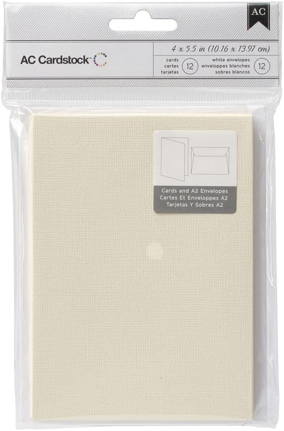 Amazon.com: American Crafts A2 Cardswith Envelope-Vanilla : Office Products