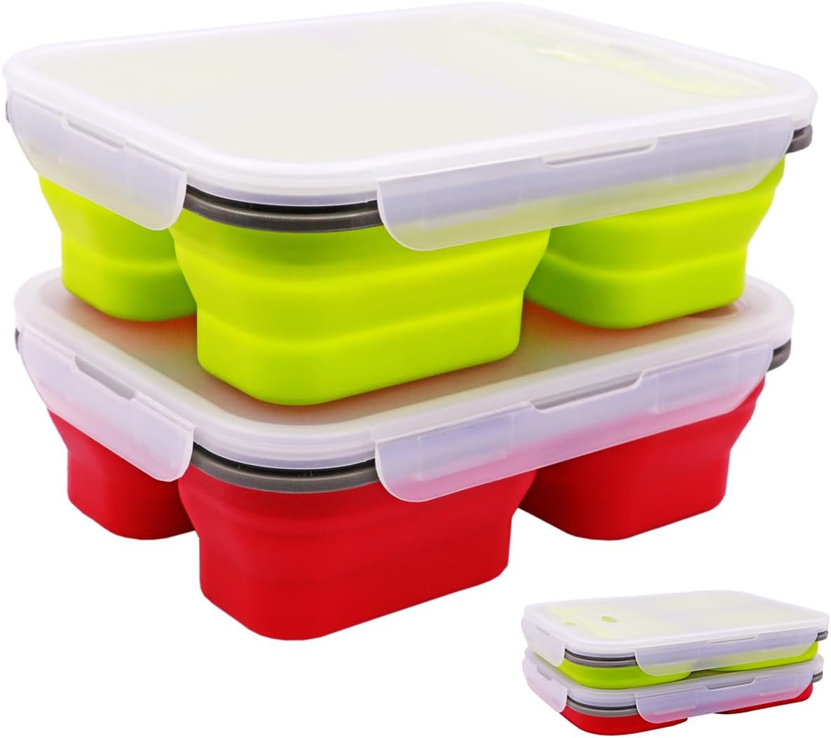 Amazon.com: Eco One Collapsible Silicone Bento Box (Colors May Vary ...