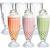 Amazon.com | Cezoyx Set of 6 Milkshake Glasses with Spoons, 12 Oz Old ...