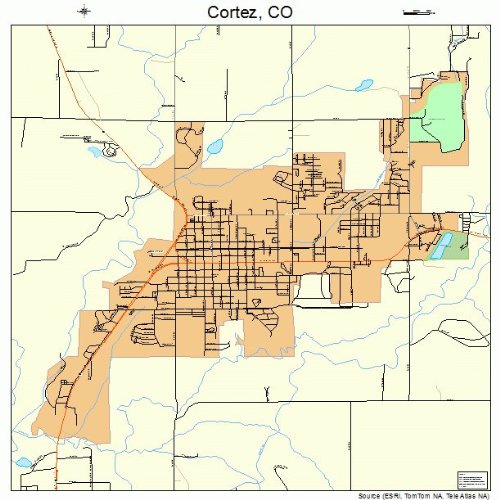 Amazon.com : Large Street & Road Map of Cortez, Colorado CO - Printed ...