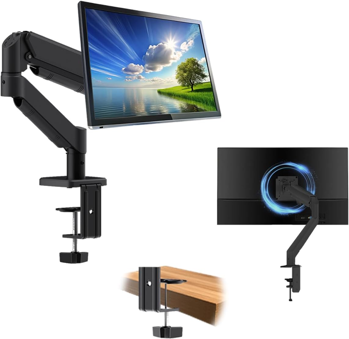 HEYMIX Single Monitor Arm, Ergonomic Monitor Stand VESA Mount, Computer ...