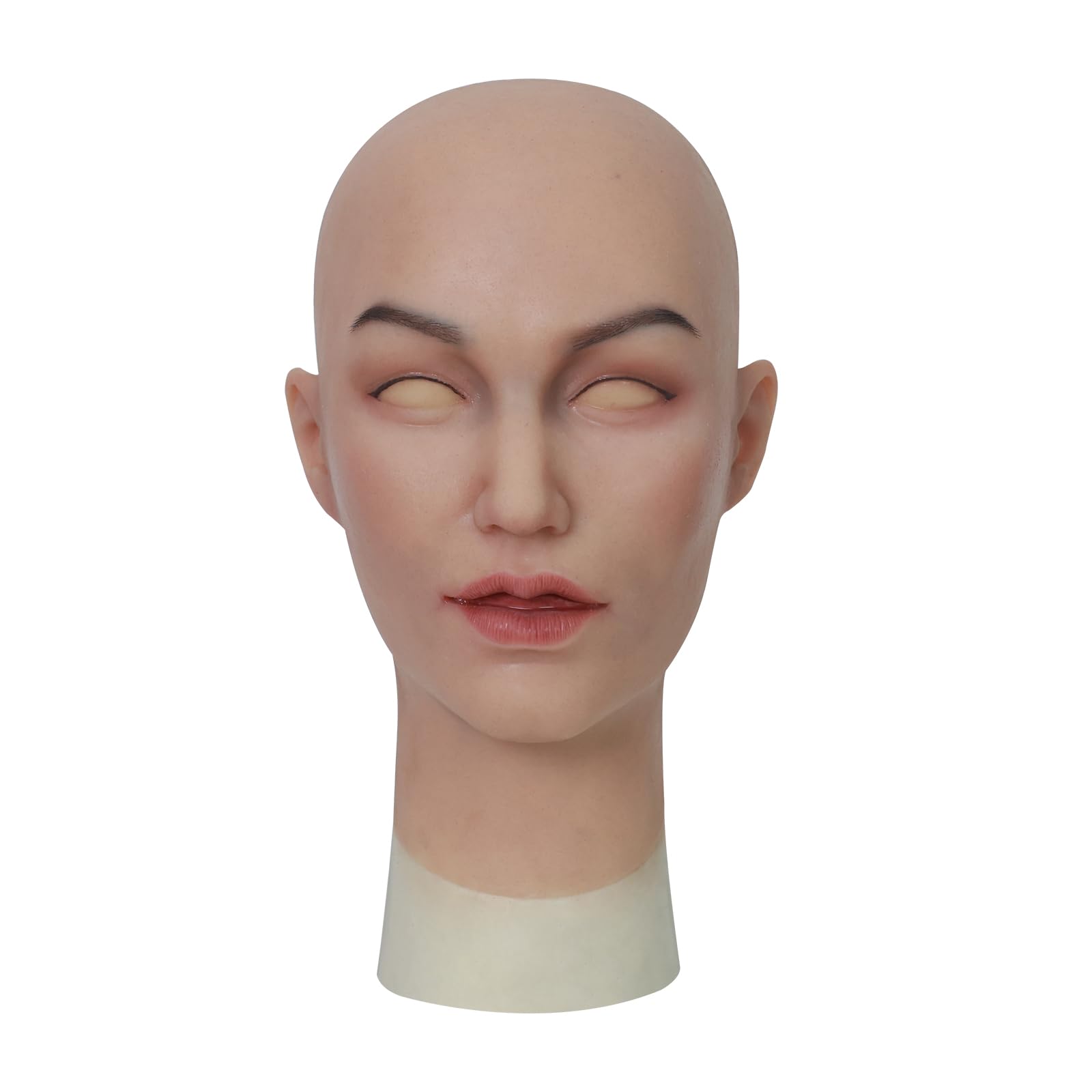 Roanyer Silicone Mask Female Face Full Head Hood Realistic Soft Fake ...