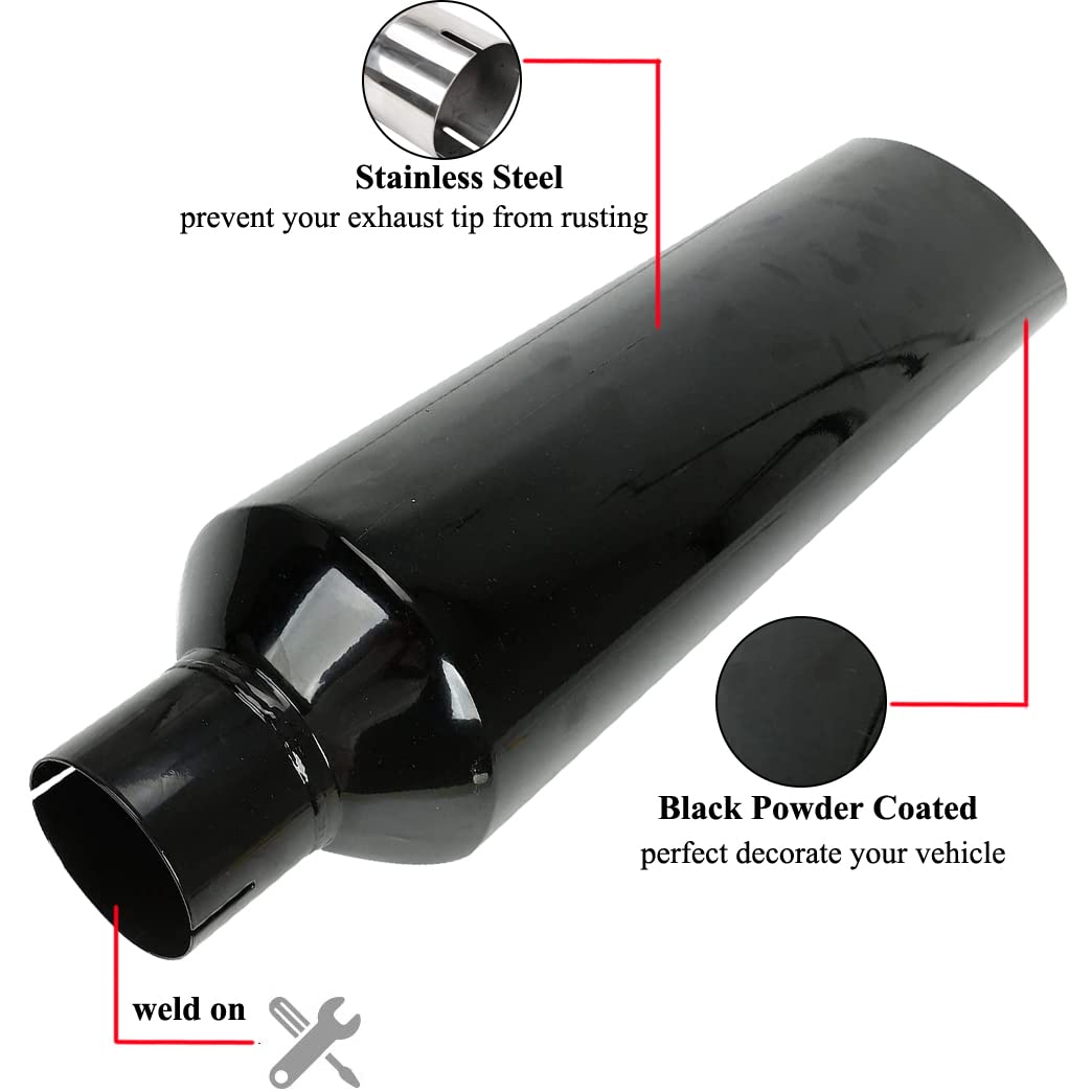 Snapklik.com : LucaSng 4 Inch Inlet 7 Inch Outlet Gloss Black Stainless ...