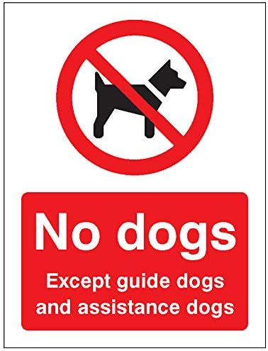 No dogs allowed Except guide dogs sign - Face adhesive reverse window ...