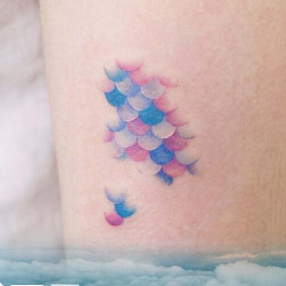 Mermaid Scale Leg Tattoo