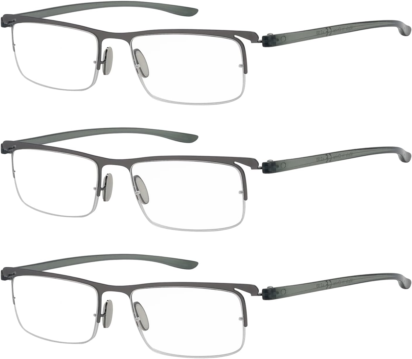 Eyekepper 3-Pack Plastic Temple Lightweight Half-rim Reading Glasses ...