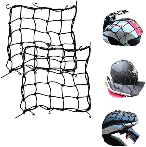 2 Package 15" x15" (40x40cm) Motorcycle Cargo Net for Motorcycle ...