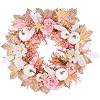 Amazon.com: Yitekrg Fall Wreath 16 Inches Autumn Wreath with White ...