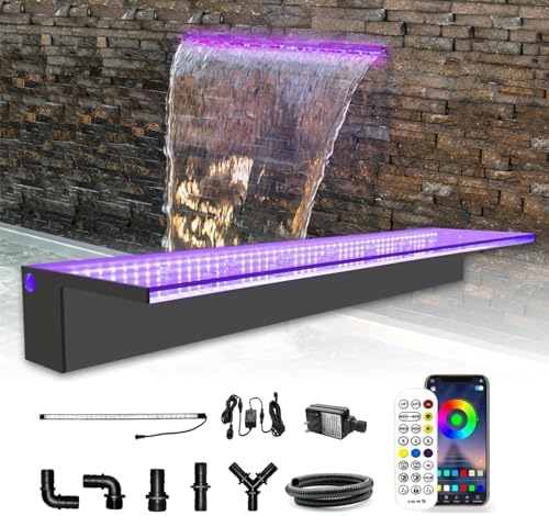 LONGRUN Bluetooth App Control Acrylic Pool Fountain, 90cm Pond ...
