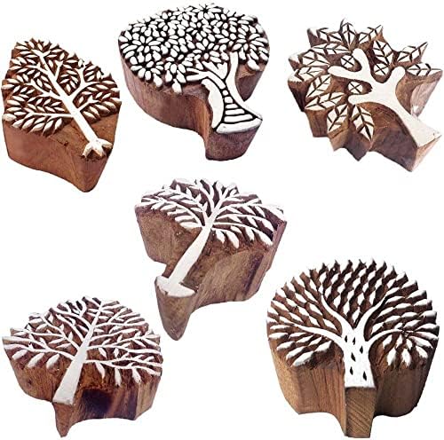 Amazon.com: AnNafi® Wooden Stamps for Pottery Clay Textile Fabric ...