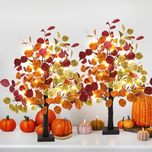Amazon.com: Artificial Fall Lighted Maple Tree 24 LED Thanksgiving ...