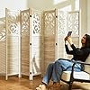 Amazon.com: Room Divider Wood Carved Wall Divider Indoor Folding ...