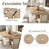 Amazon.com - Merax Round Wood Dining Table, Farmhouse Round Extendable ...