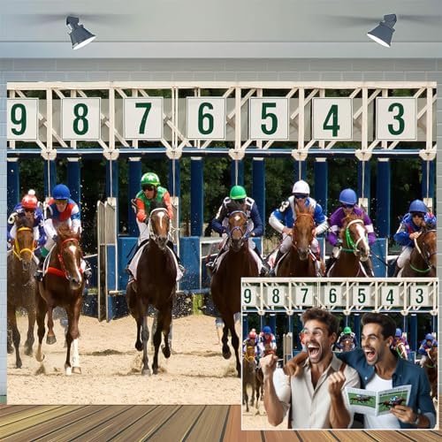 Amazon.com : 7 x 5 ft Racecourse Horse Race Backdrop for Kentucky Derby ...