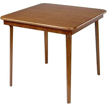 Amazon.com: Wood Folding Card Table in Warm Fruitwood Finish: Furniture ...