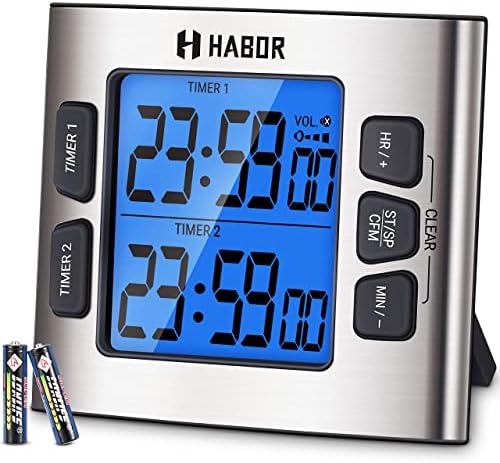 ThermoPro TM02 Digital Kitchen Timer with Dual Countdown Stop Watches ...