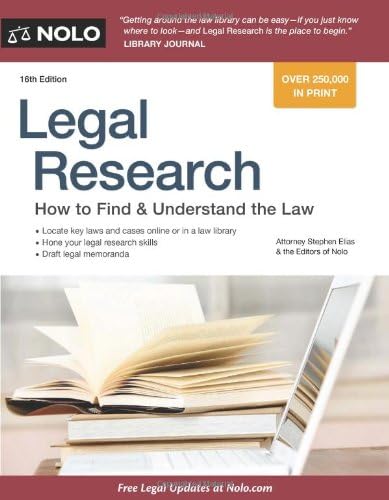Amazon.com: Legal Research: How to Find & Understand the Law ...