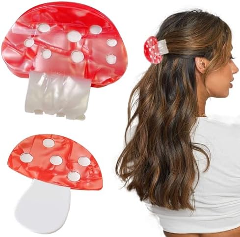 Amazon.com: 2 PCS Mushroom Hair Claw Clips for Thin & Thick Hair - Non ...