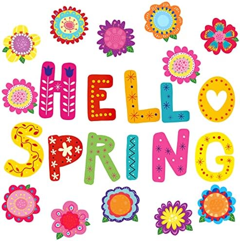Amazon.com: 68 Pcs Hello Spring Cut Outs with 100 Pcs Glue Points ...