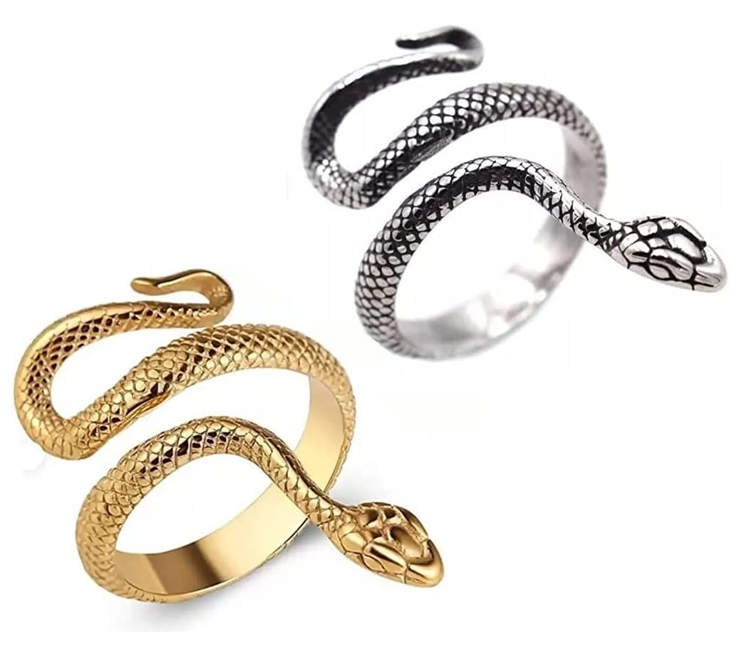 Buy (Set Of 2 Pcs) Unisex Adjustable Trending Silver And Golden ...