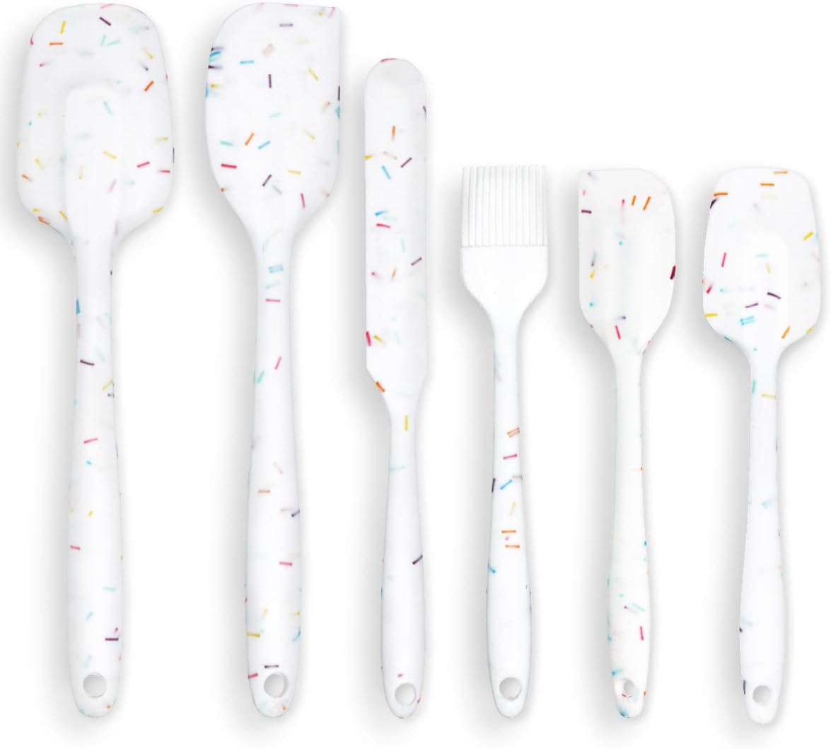Silicone Spatula Set 6 Piece, Heat Resistant Cake Cream Butter Spatulas ...