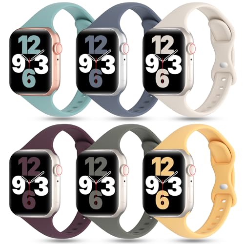 Slimband 6 Pack Thin Bands Compatible with Apple Watch Band 38mm 40mm ...