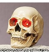 Amazon.com: Skeleton Skull Decor Halloween Lights Resin Skull Statues ...
