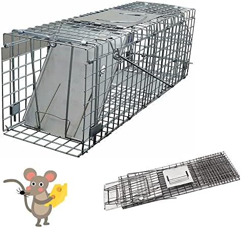24inch Live Animal Cage Trap Catch and Release Spring Loaded One-Door ...