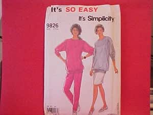 Amazon.com: Simplicity 9826 Sewing Pattern. Misses' Knit Top, Pants and ...