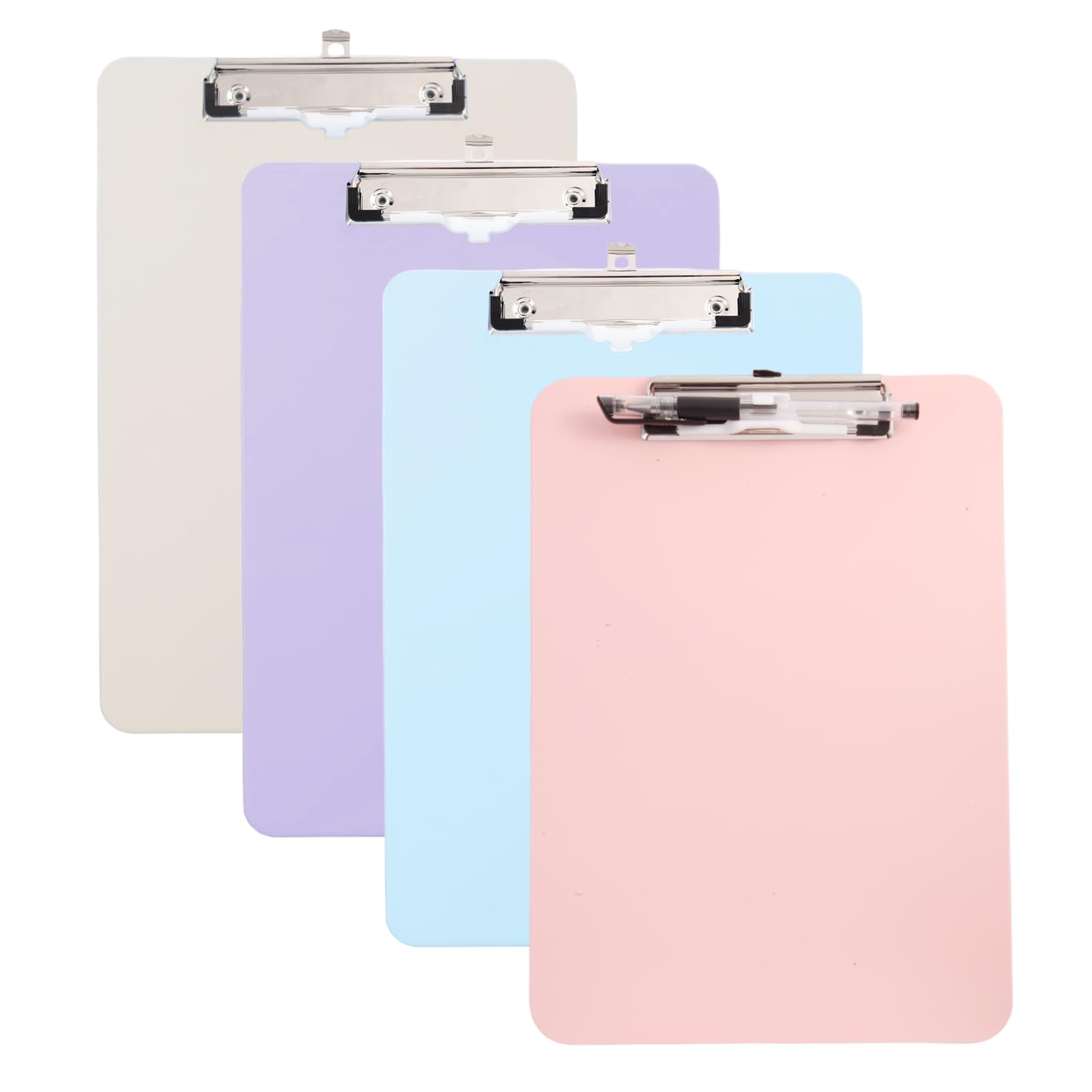 Amazon.com : TFDLCG zm 4 PCS Pastel Colored Clipboard with Pen Holder ...