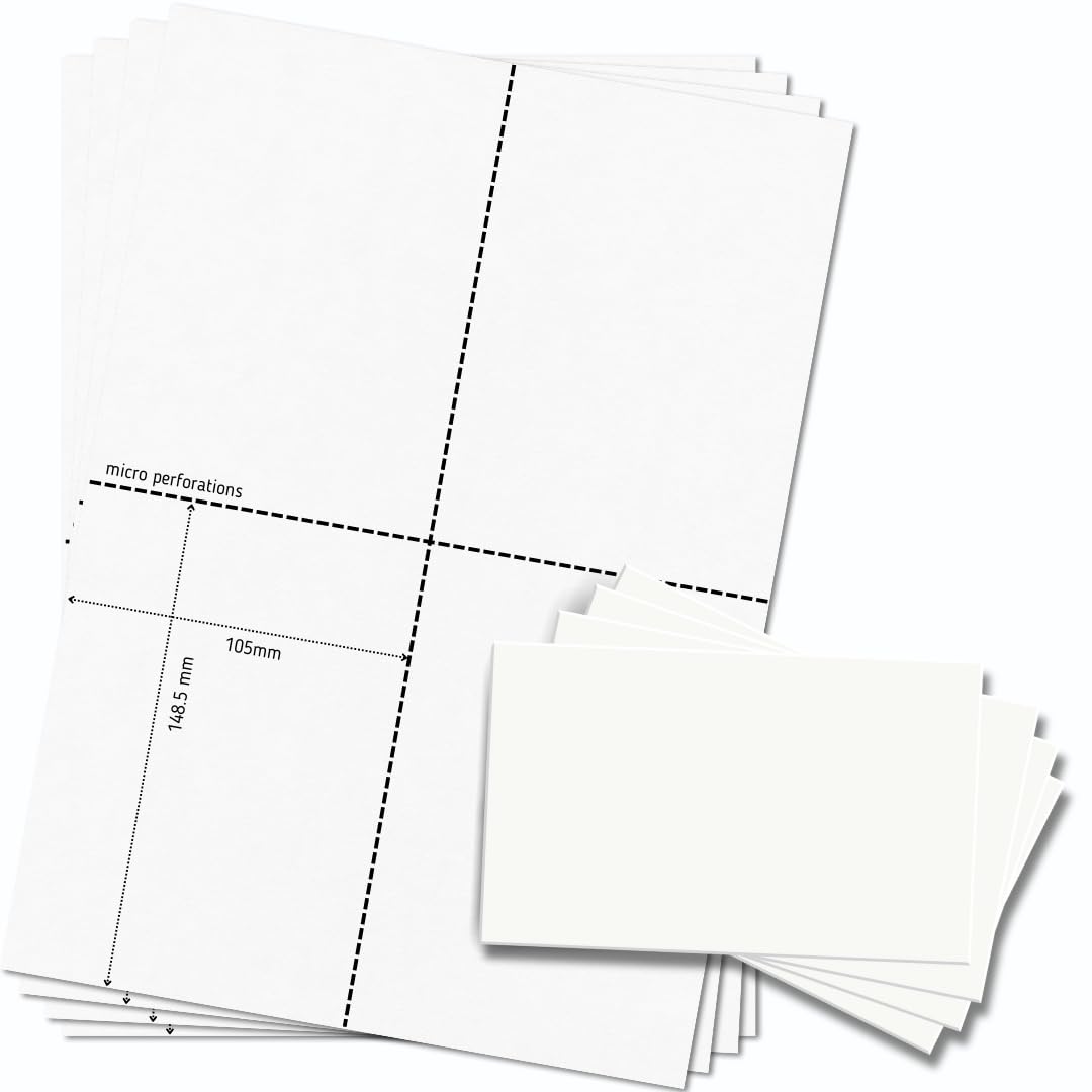 Officegear A6 Postcards 4 Up 30 Sheets 120 Cards Perforated ...