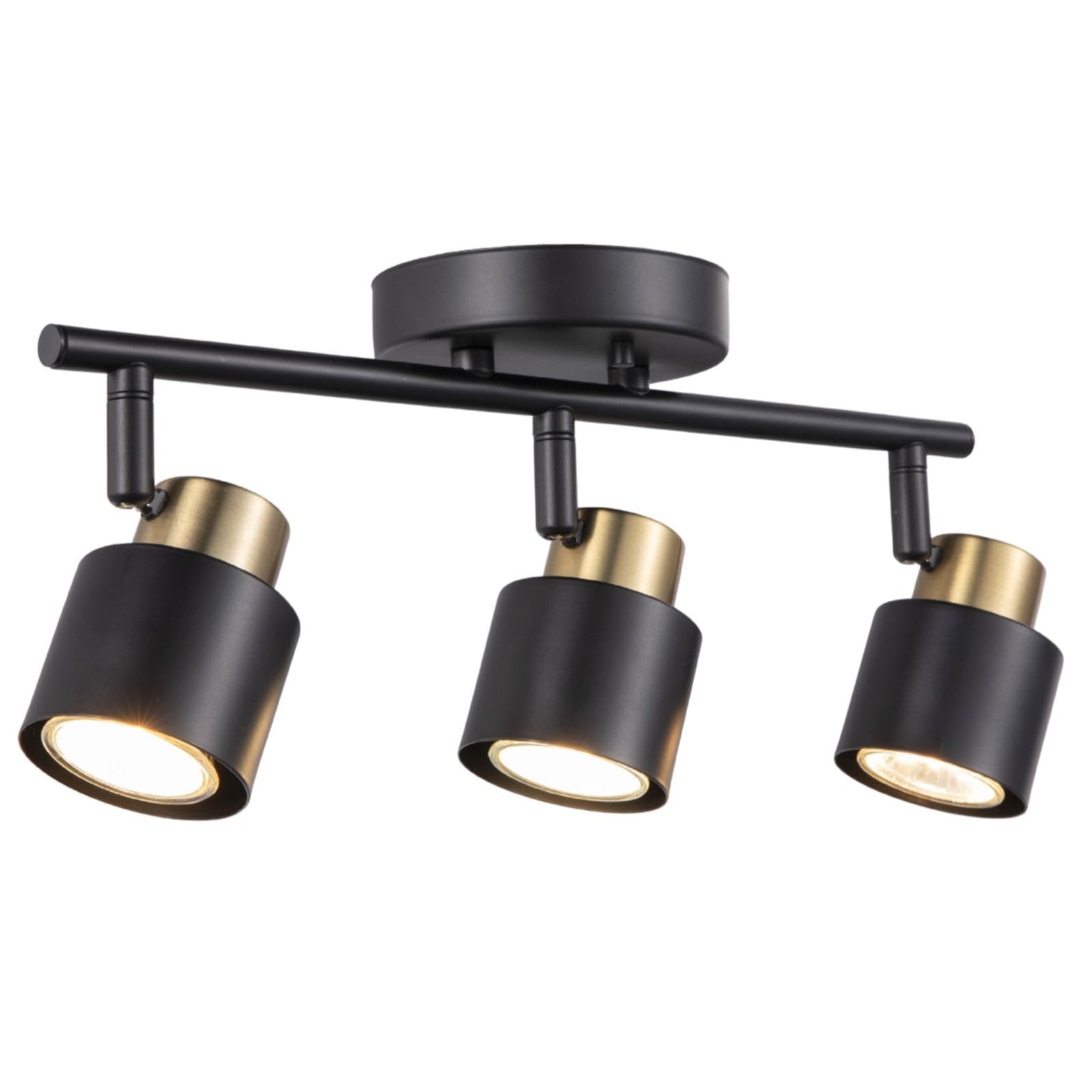 CRAFTRONOS 3 Light Track Lighting Kit, Matte Black Brass Finish 3 Way ...
