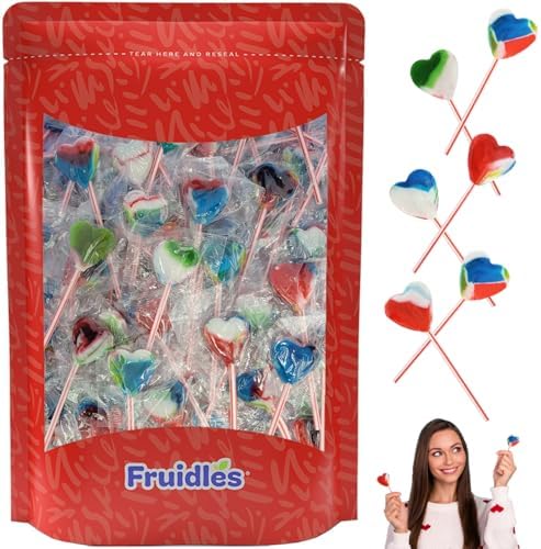 Amazon.com : Valentines Mini Heart Lollipop, 40 Count (Half-Pound) 5 ...