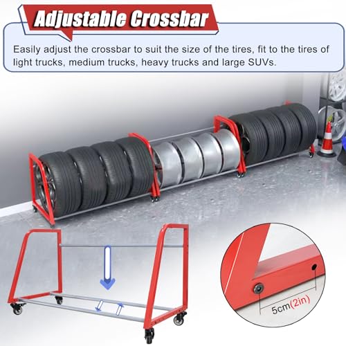 Tire Equipment Display Stand Rolling Tire Storage Rack On Wheels ...