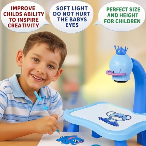 GRAPHENE Drawing Projector Table Set Blue Led Drawing Board for Kids ...
