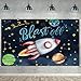 Amazon.com: Outer Space Birthday Backdrop Decoration Cartoon Rocket ...