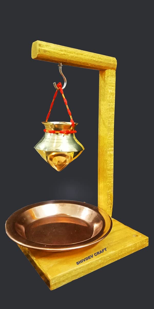 SHIVDEV CRAFT Shivling Abhishek Stand (6 Inch) Lota/Kalash (3 Inch ...