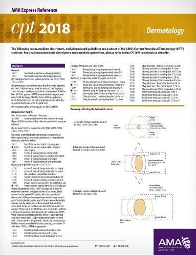 CPT 2018 Express Reference Coding Card - Dermatology | Amazon.com.br
