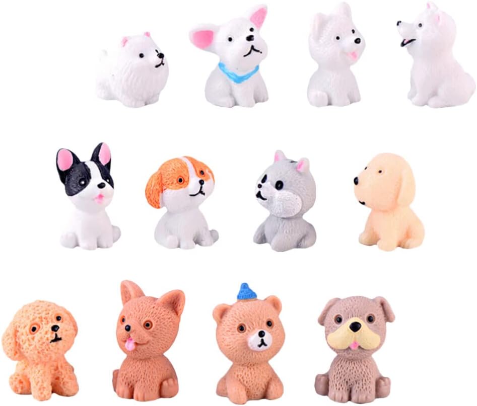 Amazon.com: Miniature Dog Figurines 12Pcs Mini Resin Dog Figurines ...