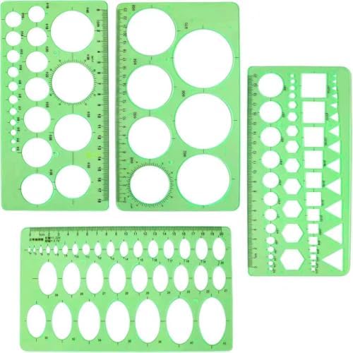 Amazon.com: 4PCS Circle Template, Plastic Circle and Oval Measuring ...