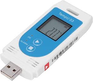 Oumefar Reusable USB Temperature and Humidity Logger PDF Data Logger GSP Storage LCD Display ...
