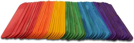 Amazon.com: Colored Popsicle Sticks for Crafts, Large Colored Craft ...