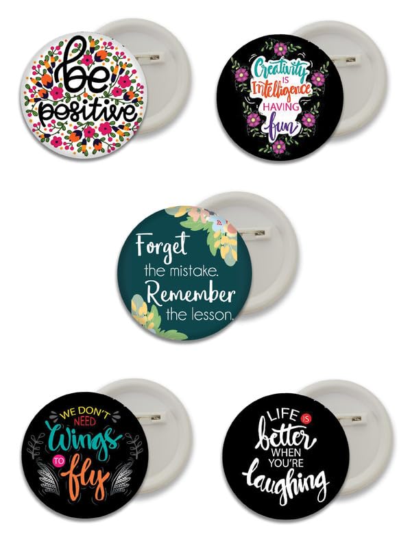 Buy D2C® Plastic Motivational Quotes Round Pin Button Badge - Perfect ...